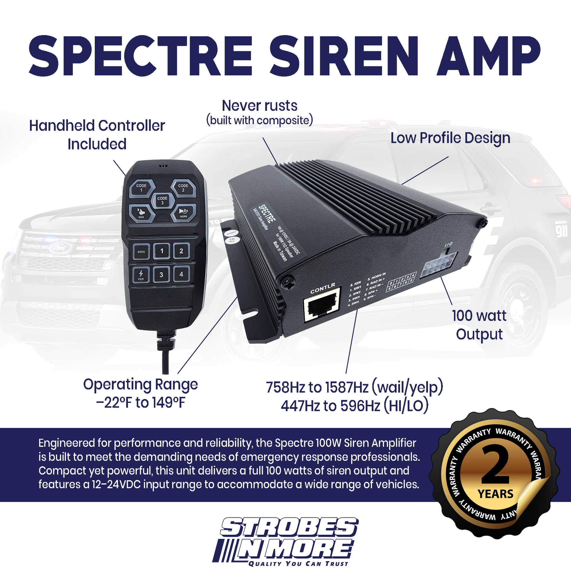 Strobes N' More Spectre Siren Amp- StrobesNMore.com